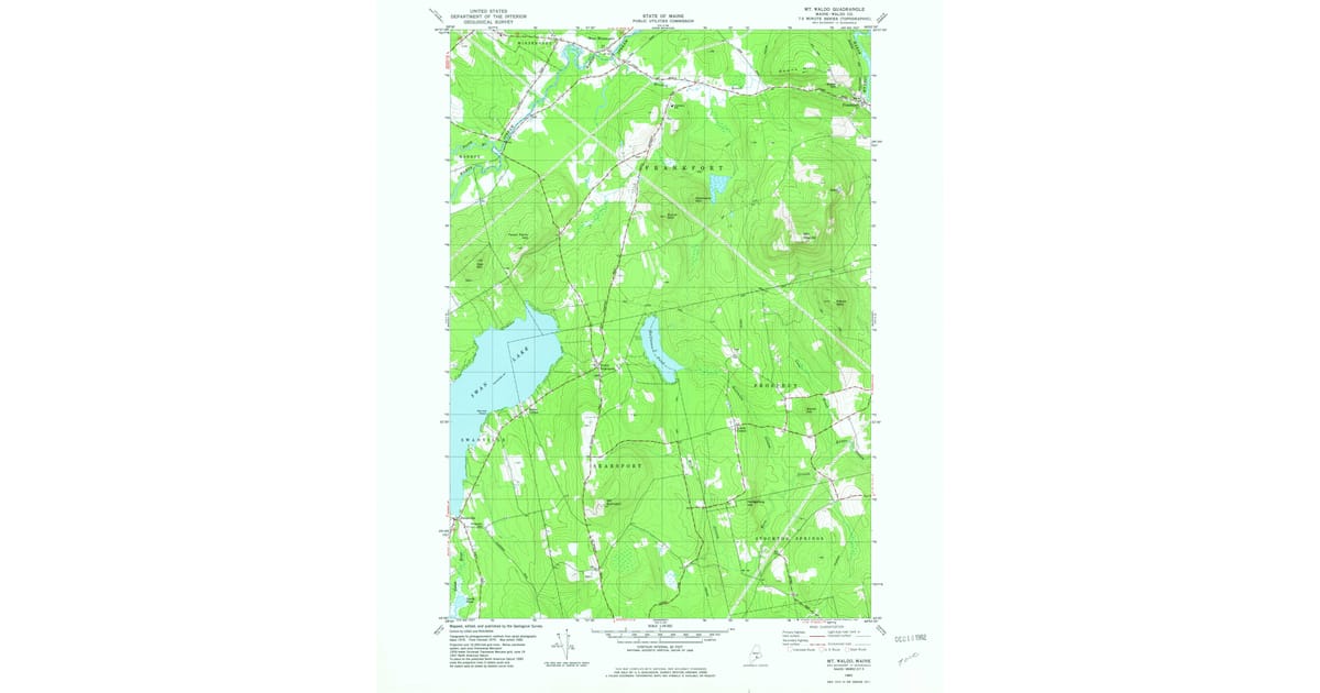 1982 Map of Mt Waldo, Waldo County, ME — High-Res | Pastmaps