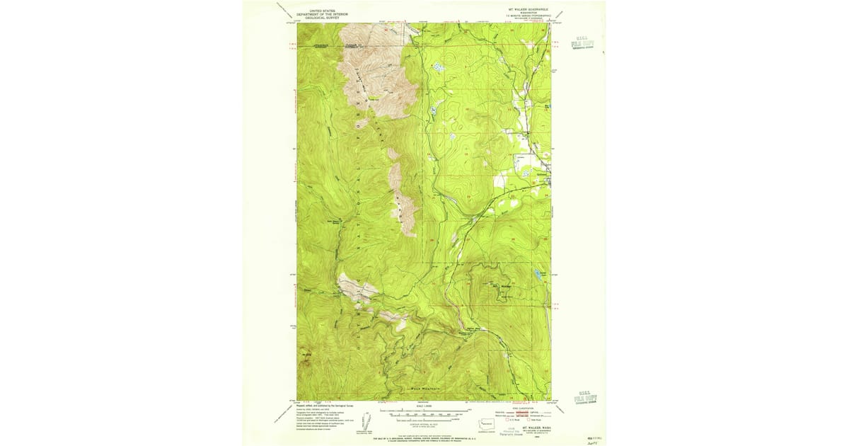 1953 Map of Mt. Walker, Jefferson County, WA — High-Res | Pastmaps