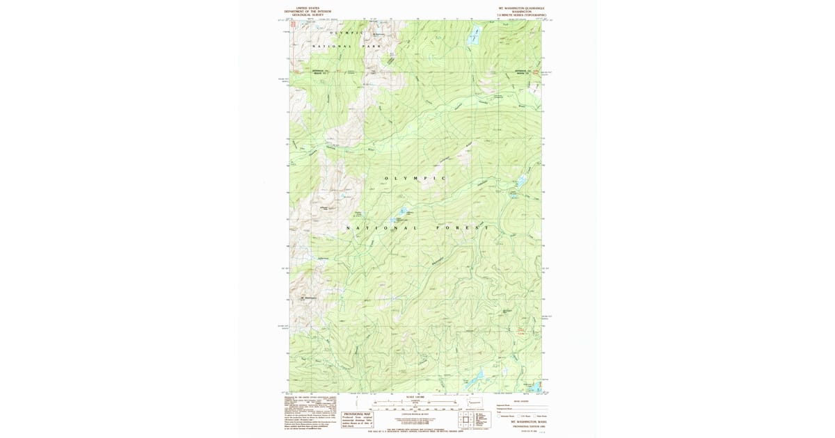 1985 Map of Mt. Washington, Mason County, WA — High-Res, 1985 Print #2 ...