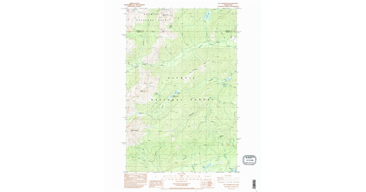 1985 Map of Mt Washington, Mason County, WA — High-Res | Pastmaps