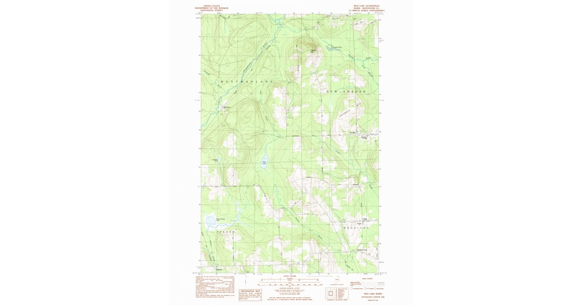 1985 Map of Mud Lake, Aroostook County, ME — High-Res | Pastmaps