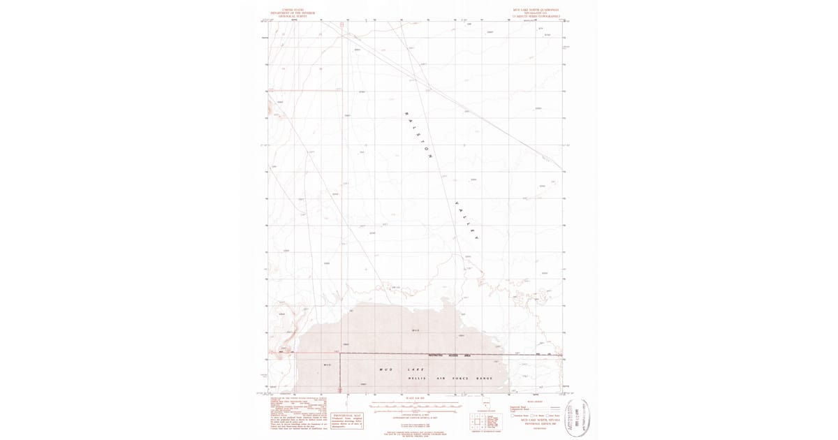 1987 Map of Mud Lake North, Nye County, NV — High-Res | Pastmaps