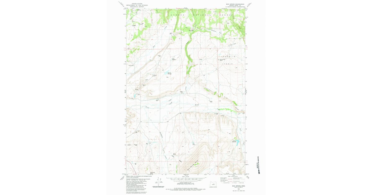 1983 Map of Mud Spring, Crook County, OR — High-Res | Pastmaps