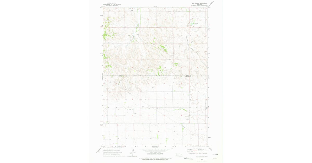 1972 Map of Mud Springs, Morrill County, NE — High-Res | Pastmaps