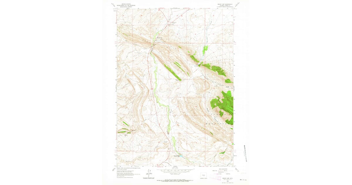 1962 Map of Muddy Gap, Carbon County, WY — High-Res | Pastmaps