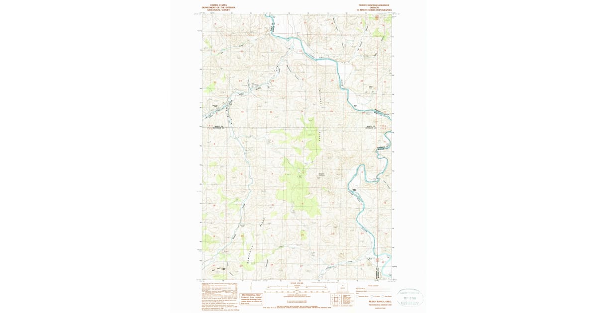 1987 Map of Muddy Ranch, Jefferson County, OR — High-Res | Pastmaps
