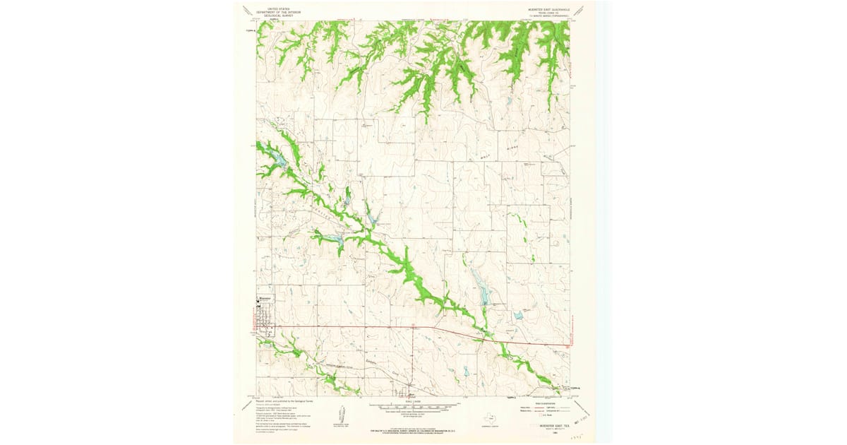 1961 Map of Muenster East, Cooke County, TX — High-Res | Pastmaps