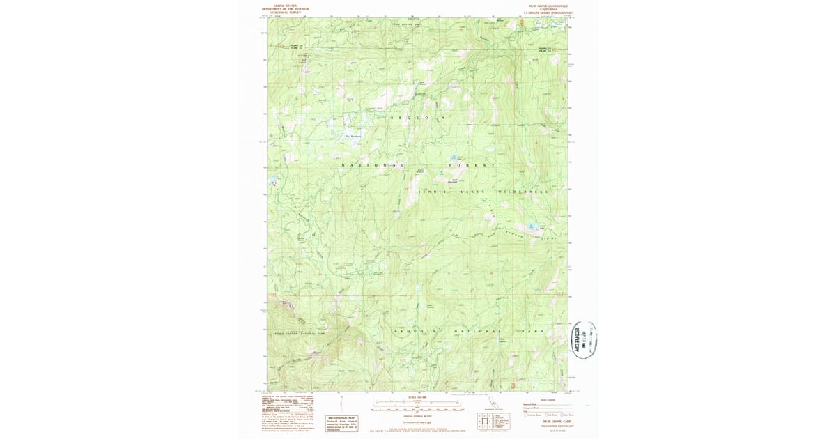 1987 Map of Muir Grove, Tulare County, CA — High-Res | Pastmaps