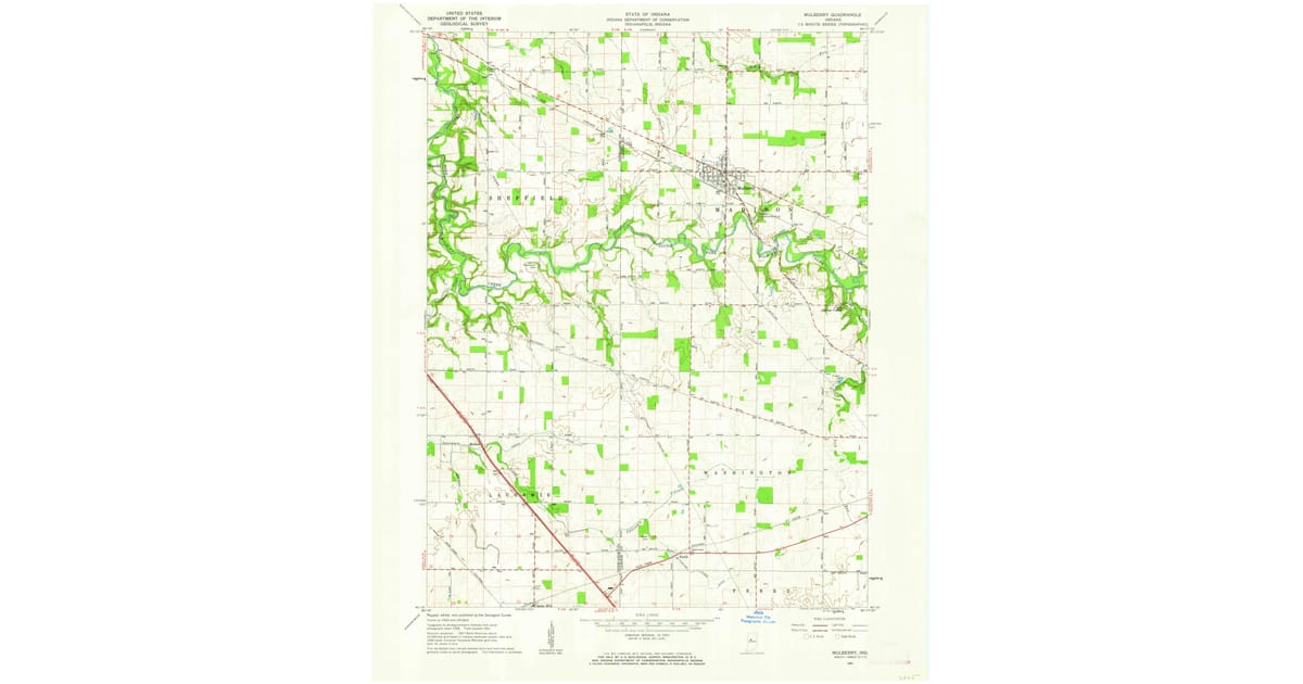 1961 Map of Mulberry, IN — High-Res | Pastmaps