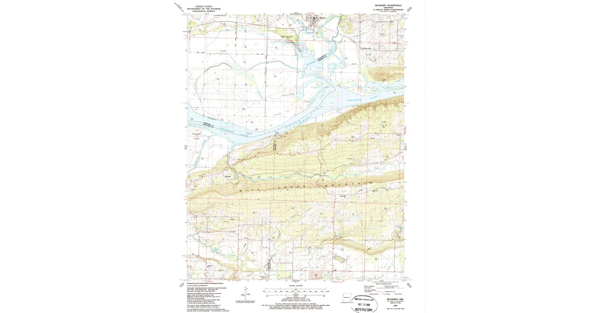 1987 Map of Mulberry, AR — High-Res, 1988 Print #2 | Pastmaps