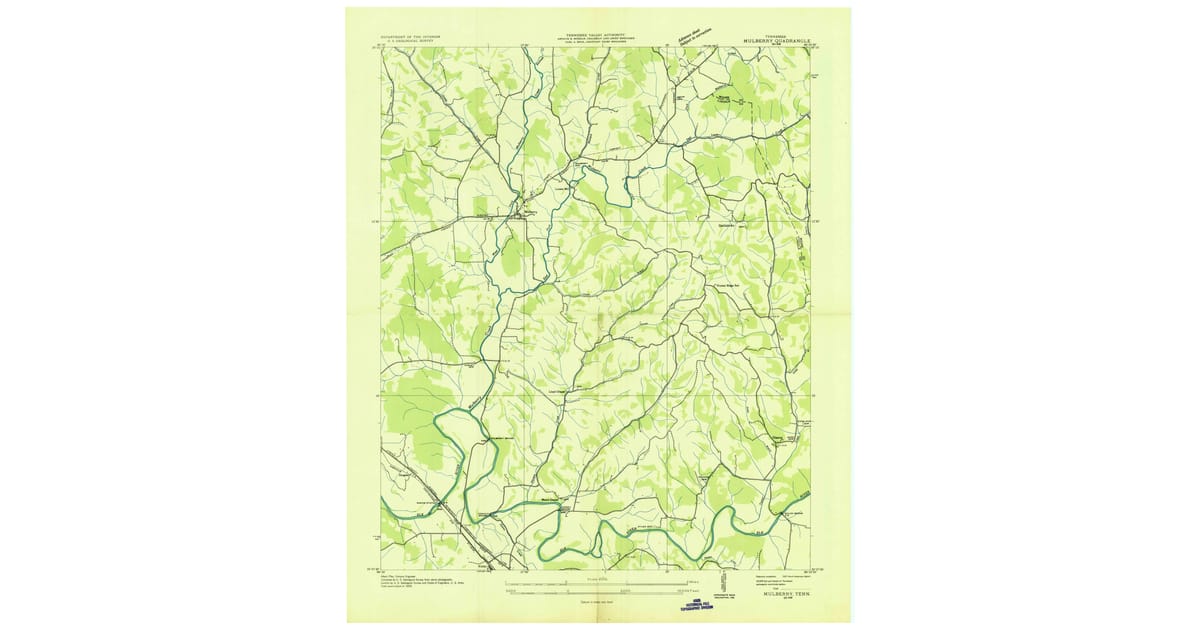 1936 Map of Mulberry, Lincoln County, TN — High-Res | Pastmaps