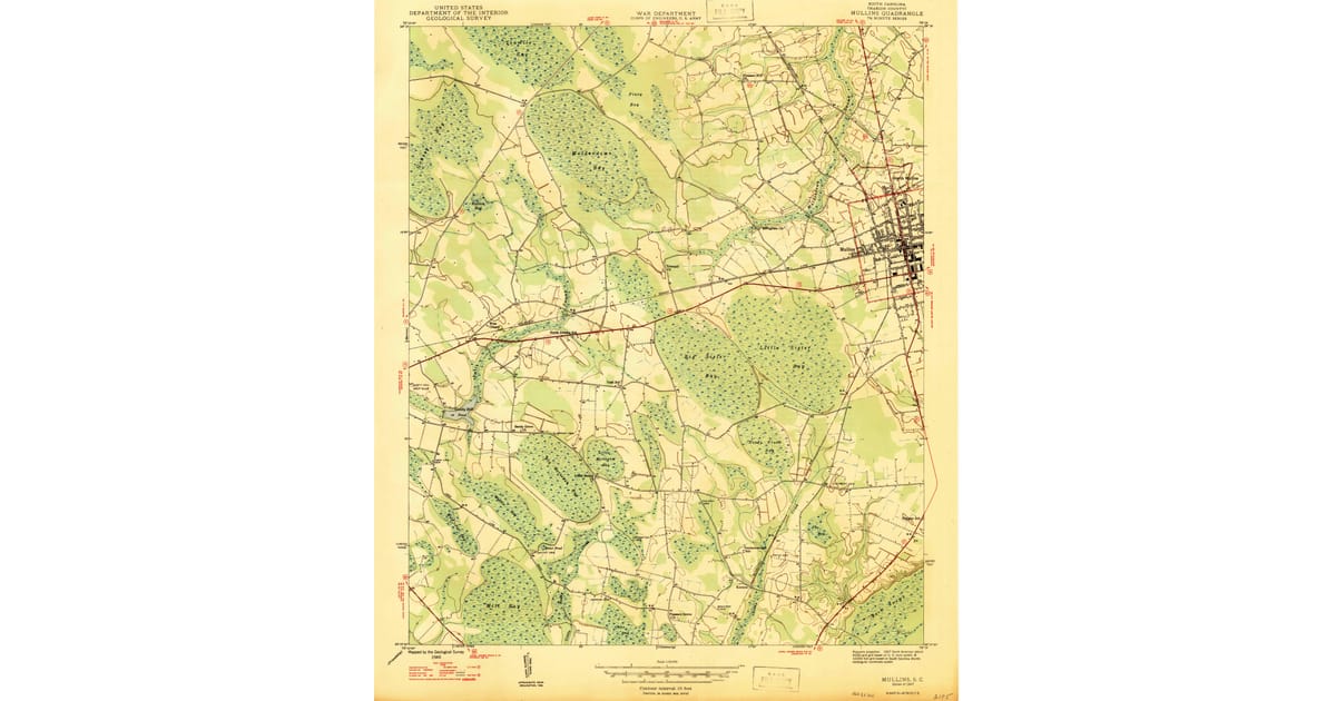 1947 Map of Mullins, SC — High-Res | Pastmaps