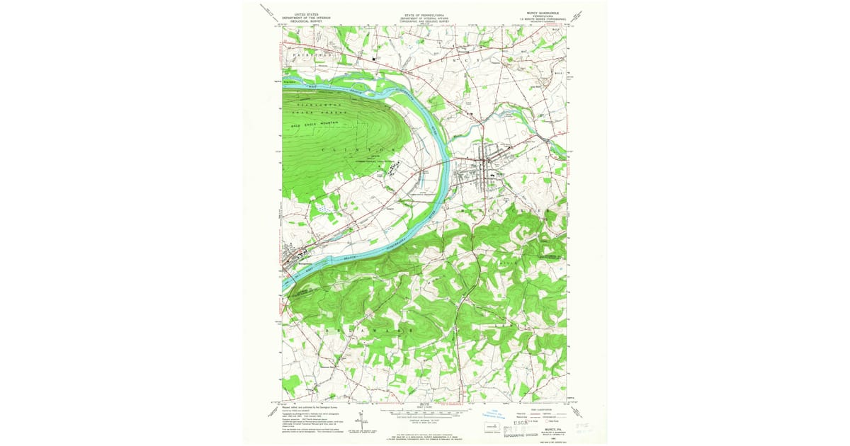 1965 Map of Muncy, PA — High-Res | Pastmaps