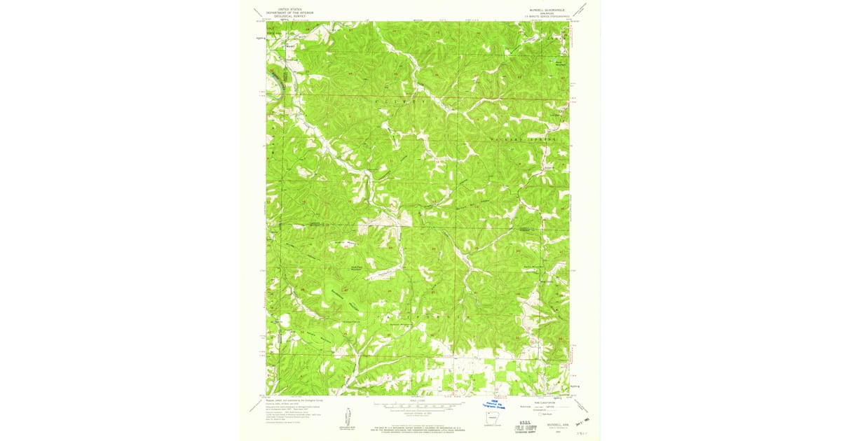 1957 Map of Mundell, Carroll County, AR — High-Res | Pastmaps