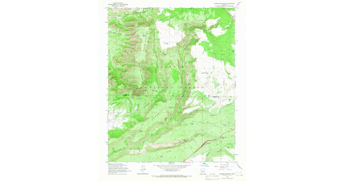 1965 Map of Munds Mountain, Coconino County, AZ — High-Res | Pastmaps