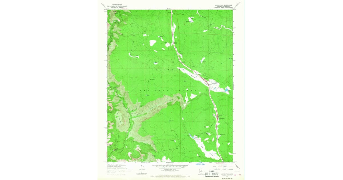 1965 Map of Munds Park, AZ — High-Res | Pastmaps