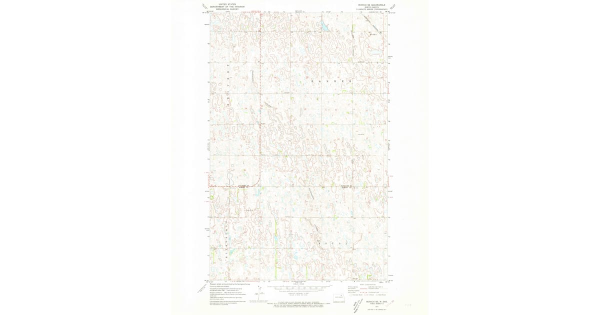 1971 Map of Munich SE, Cavalier County, ND — High-Res | Pastmaps