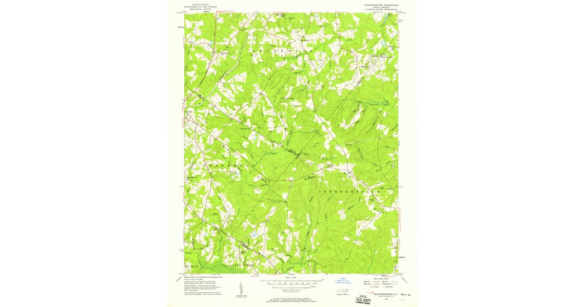 1957 Map of Murchisontown, Harnett County, NC — High-Res | Pastmaps