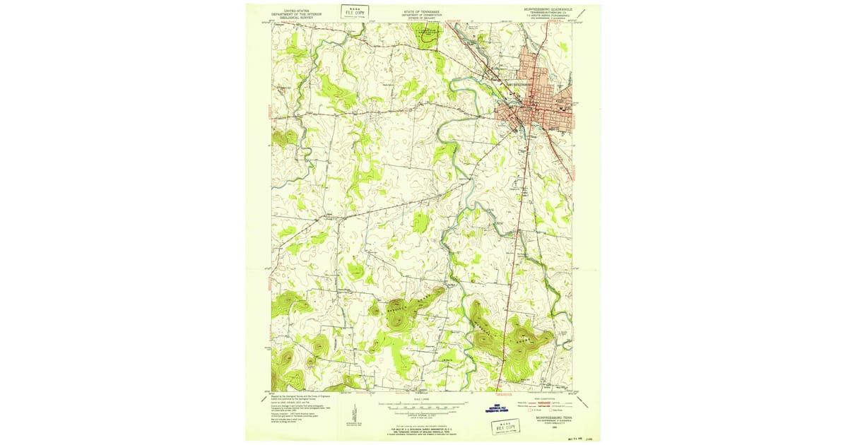 1950 Map of Murfreesboro, TN — High-Res | Pastmaps