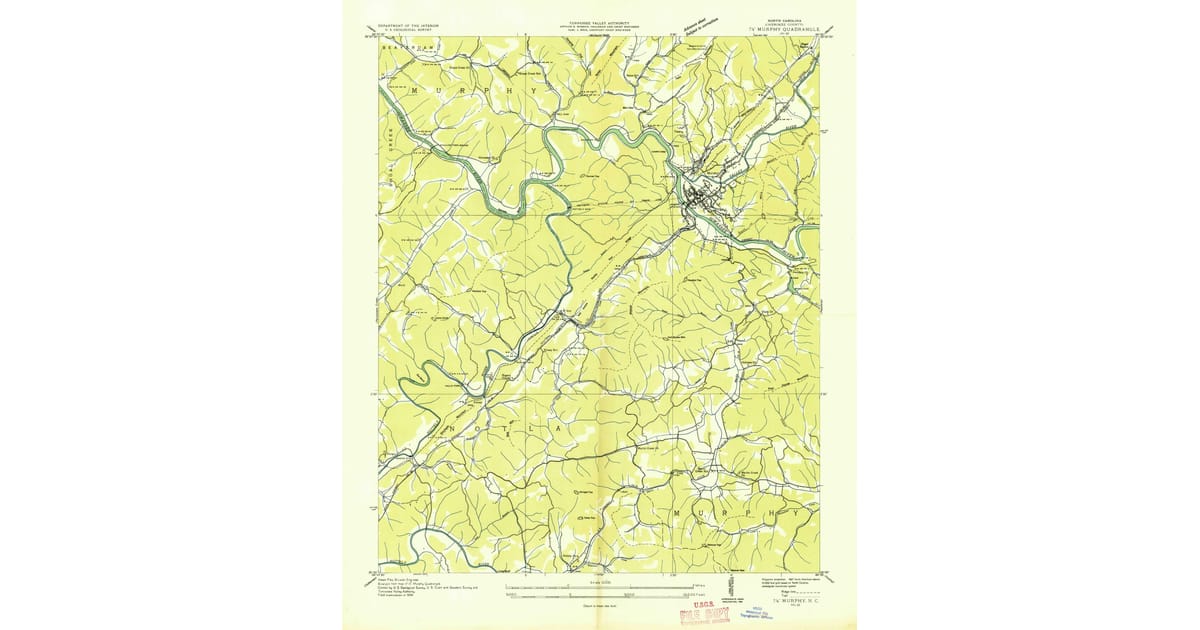 1930s Maps of Cherokee County Community, NC | Pastmaps