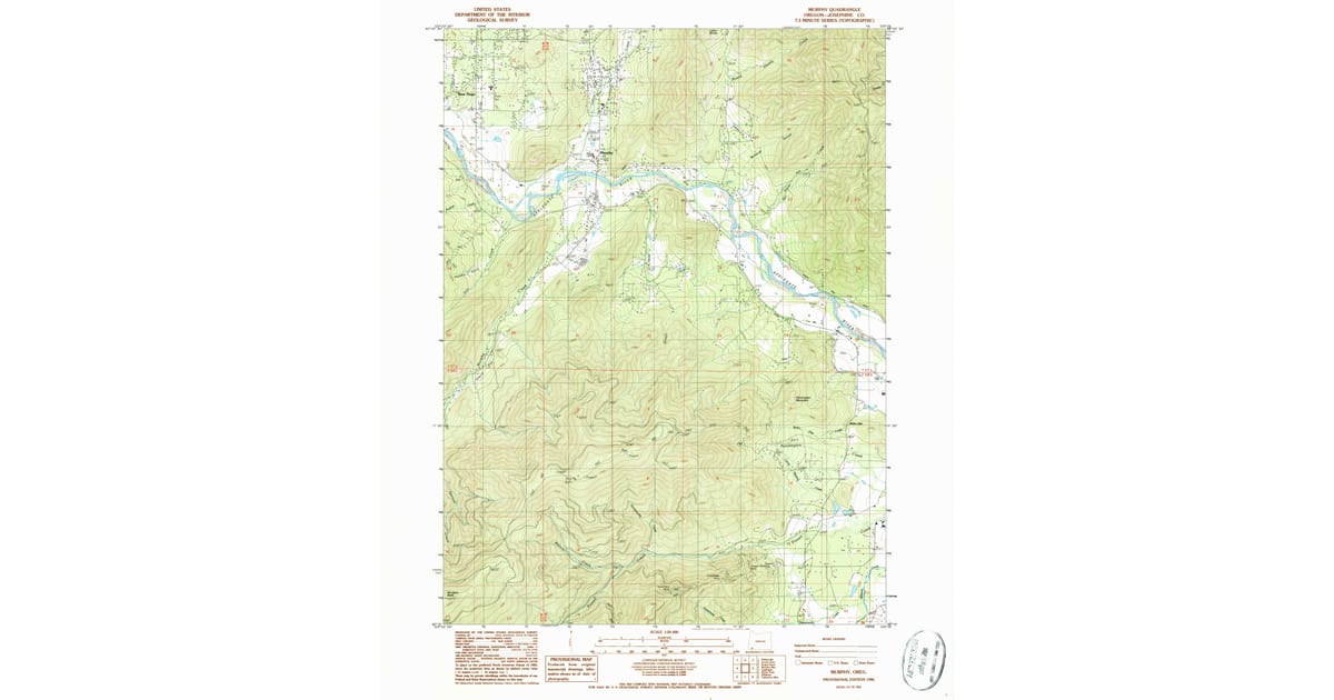 1986 Map of Murphy, Josephine County, OR — High-Res | Pastmaps
