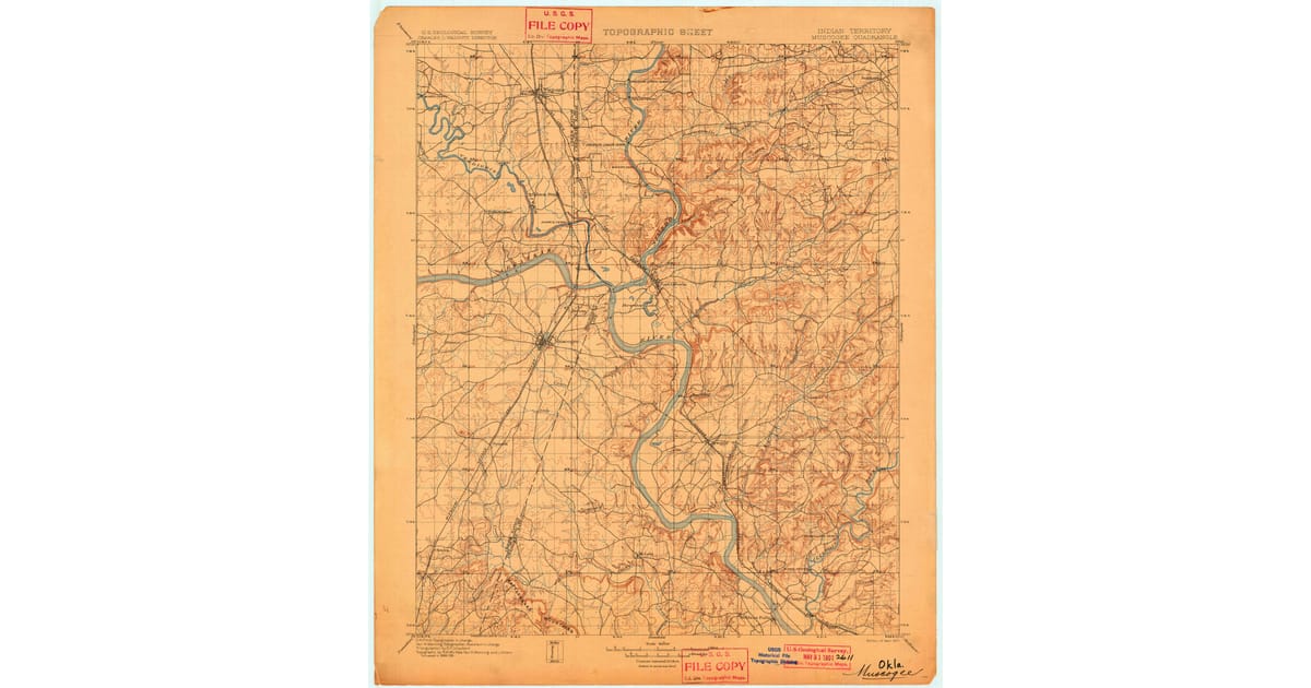 Old Maps of Hulbert, OK for Genealogy | Pastmaps