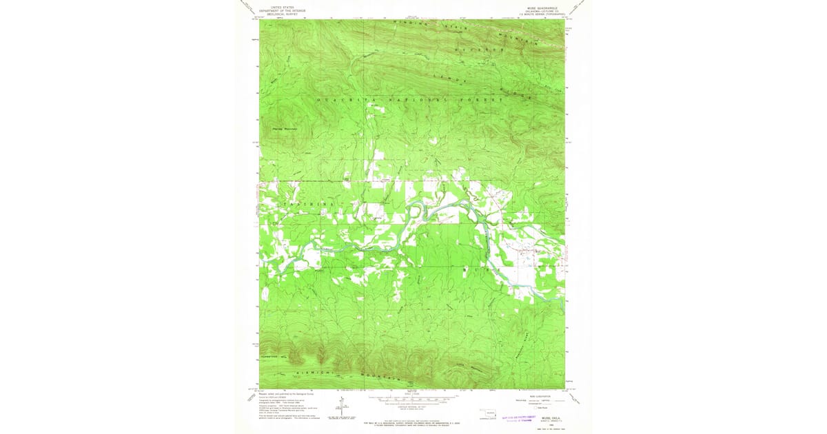 1966 Map of Muse, Le Flore County, OK — High-Res | Pastmaps