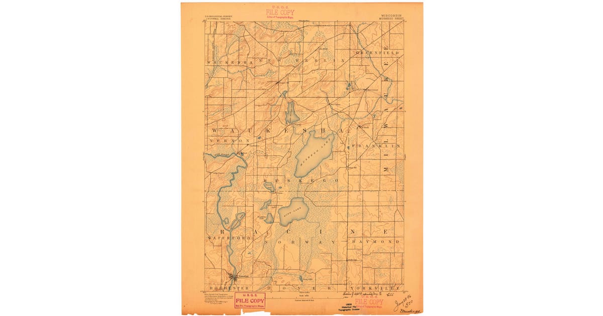 1891 Map of Muskego, WI — High-Res | Pastmaps