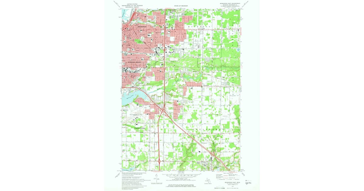 1972 Map of Muskegon East, Muskegon County, MI — High-Res | Pastmaps
