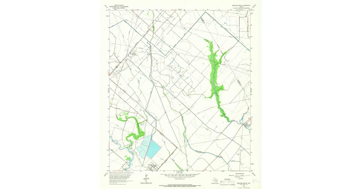 1963 Map of Mustang Bayou, Brazoria County, TX — High-Res | Pastmaps
