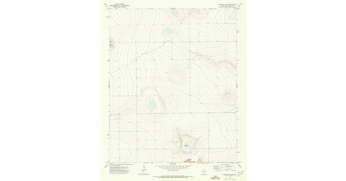 1971 Map of Mustang Lake, Deaf Smith County, TX — High-Res | Pastmaps