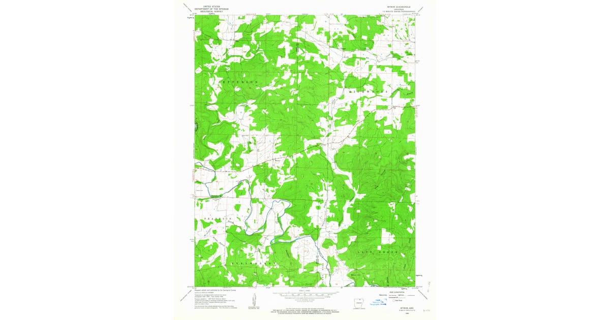 1962 Map of Myron, Izard County, AR — High-Res | Pastmaps