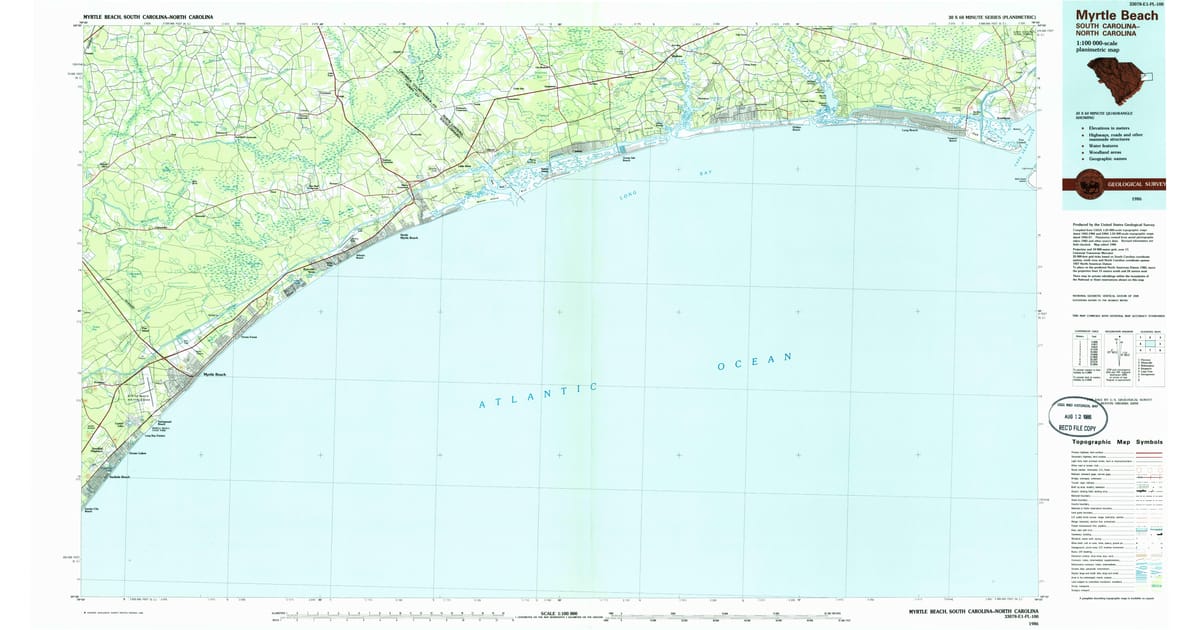 1980s Maps of Ocean Drive Beach, North Myrtle Beach | Pastmaps