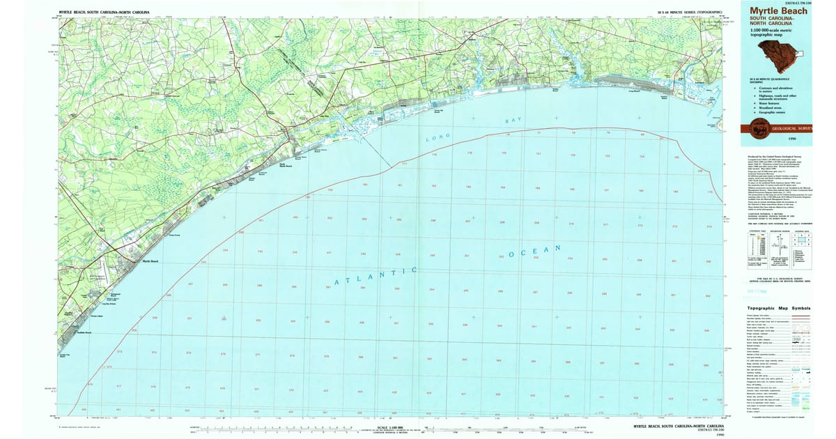 1990s Maps of Surfside Beach, SC | Pastmaps