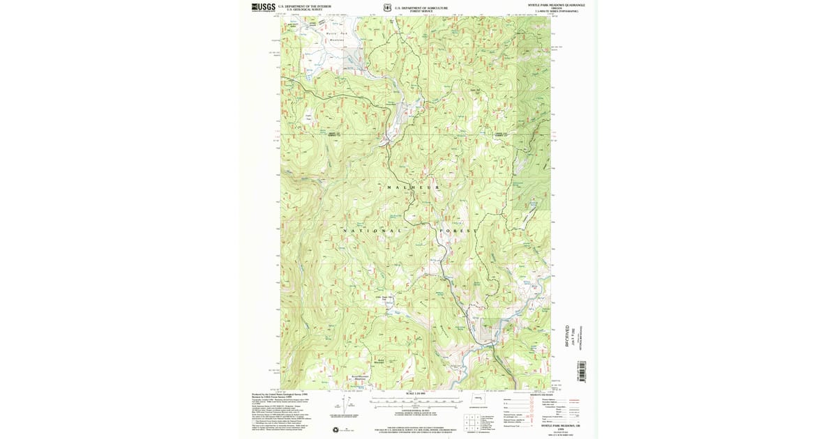1999 Map of Myrtle Park Meadows, Harney County, OR — High-Res | Pastmaps