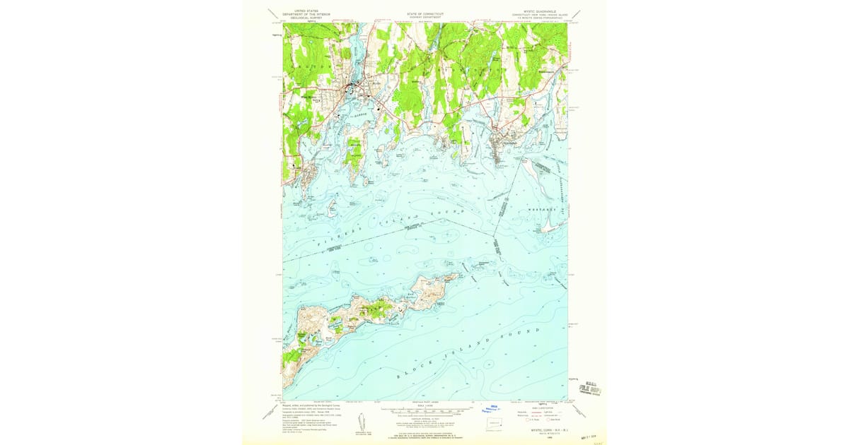 1958 Map of Mystic, CT — High-Res | Pastmaps
