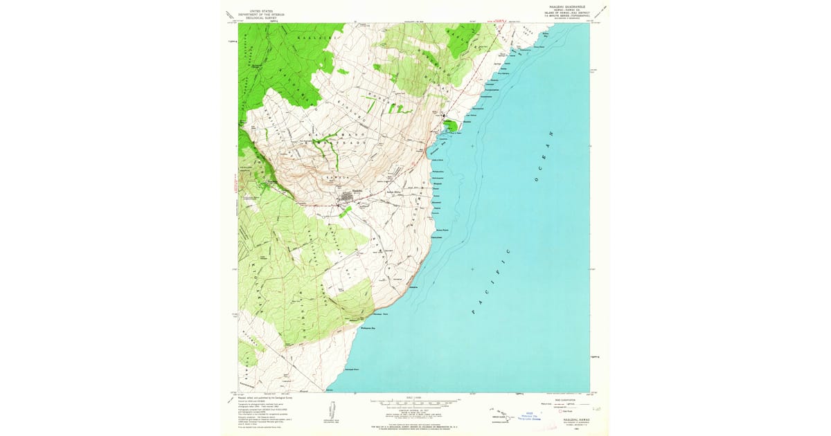 1962 Map of Naalehu, HI — High-Res | Pastmaps