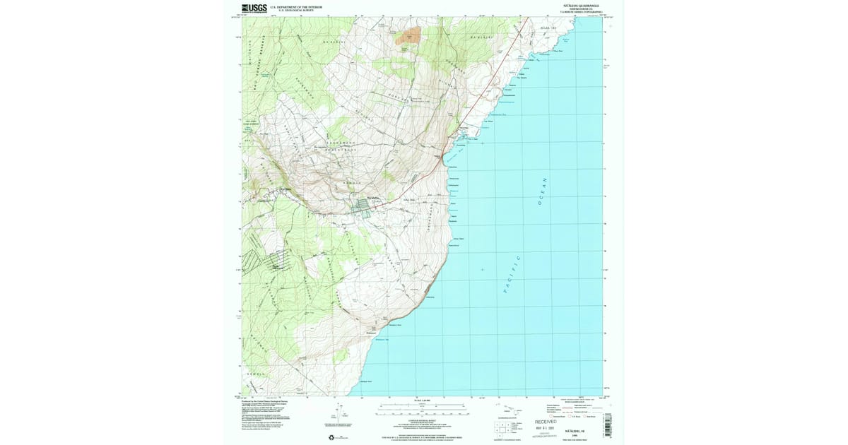 1995 Map of Naalehu, HI — High-Res | Pastmaps