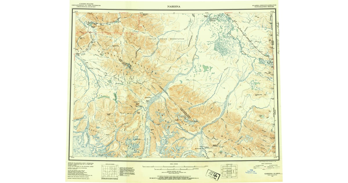 Old Maps of Northway Village, AK for Academic Research | Pastmaps