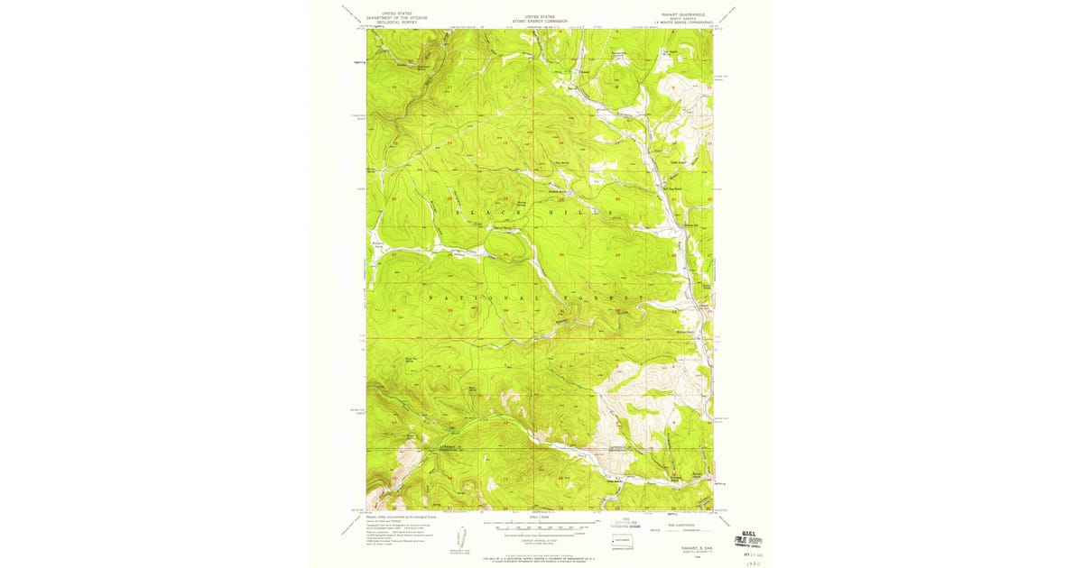 1956 Map of Nahant, Lawrence County, SD — High-Res | Pastmaps