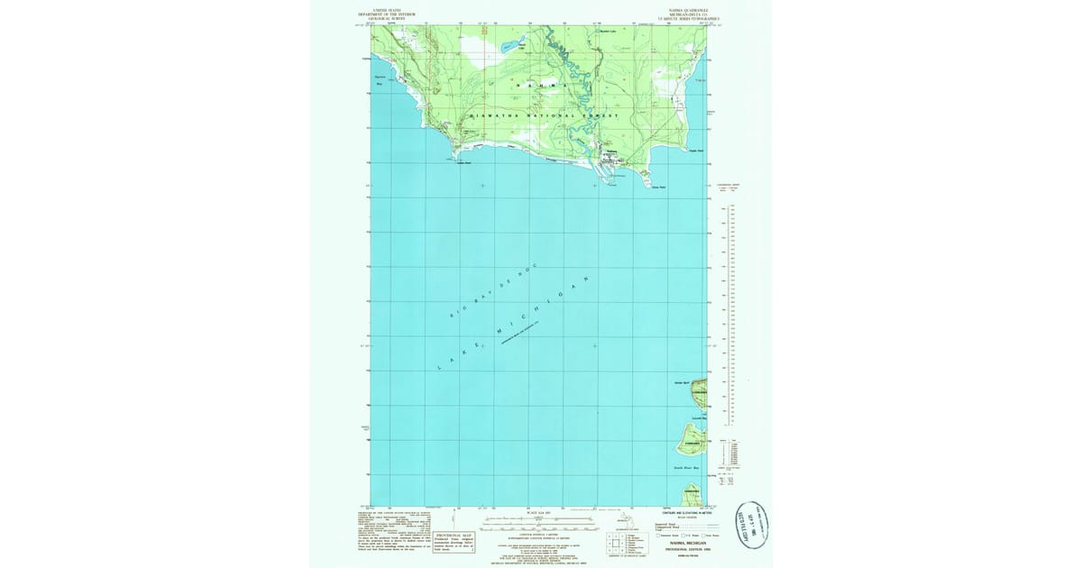 1985 Map of Nahma, Delta County, MI — High-Res | Pastmaps