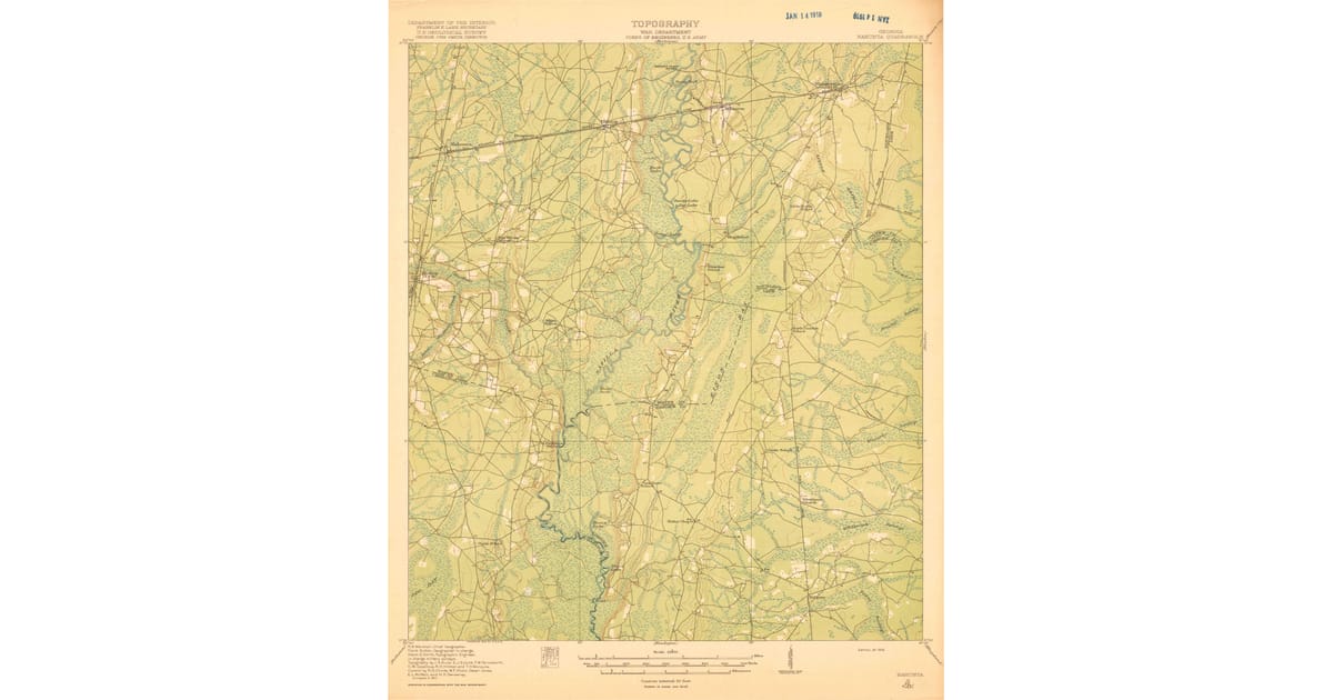 1918 Map of Nahunta, GA — High-Res, 1918 Print #2 | Pastmaps