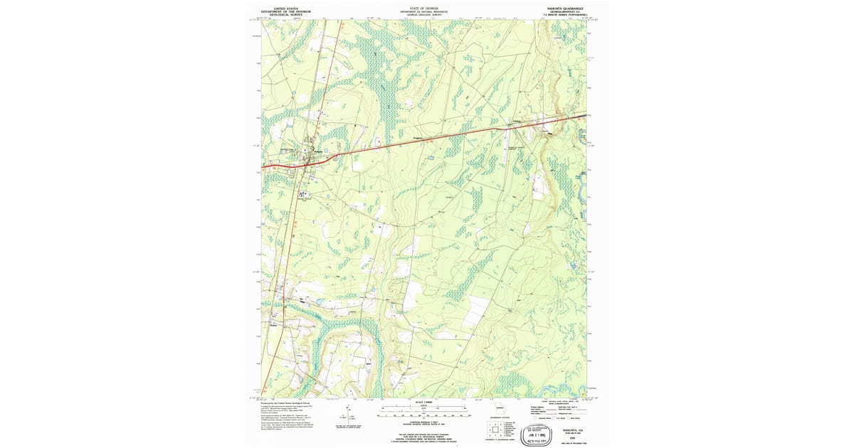 1993 Map of Nahunta, GA — High-Res | Pastmaps