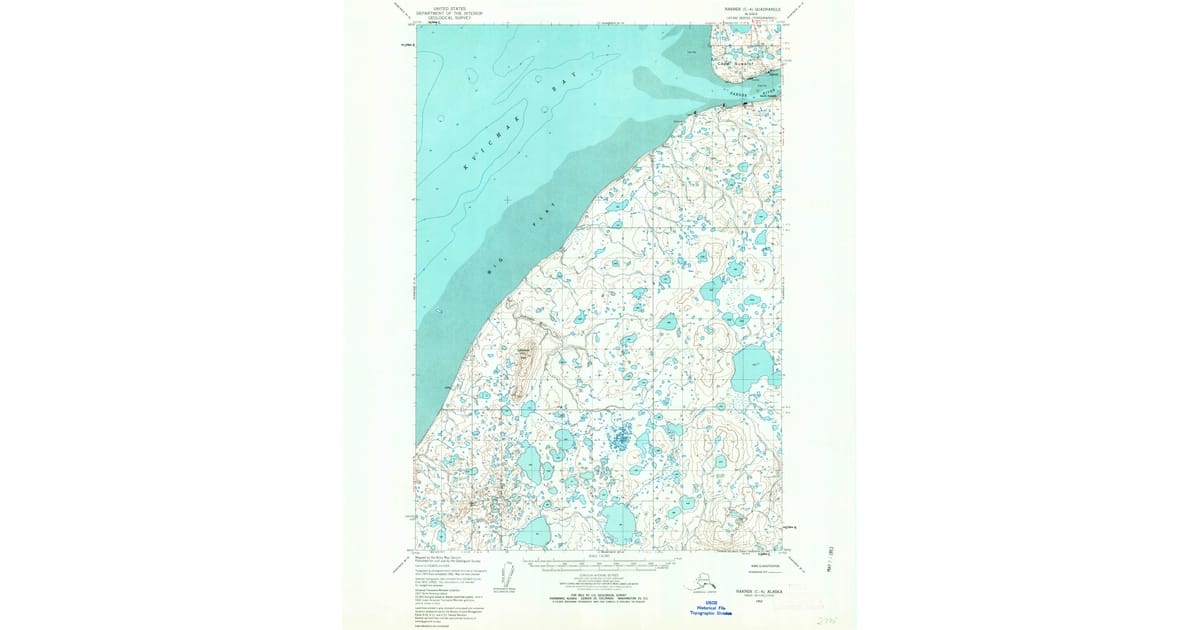 1952 Map of Naknek C-4, Bristol Bay Borough, AK — High-Res | Pastmaps