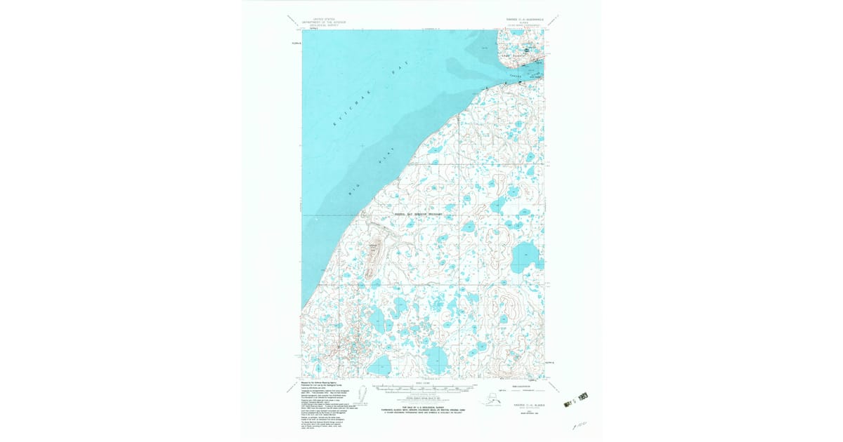 1952 Map of Naknek C-4, Bristol Bay Borough, AK — High-Res, 1983 Print ...