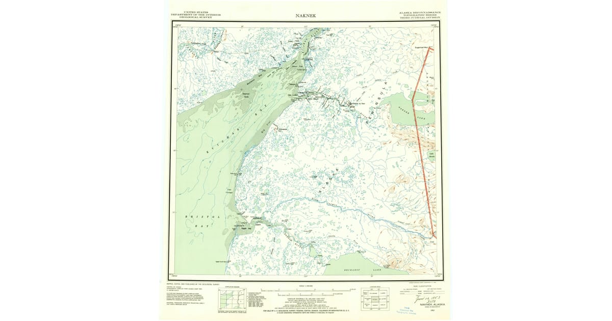1952 Map of Naknek, AK — High-Res | Pastmaps