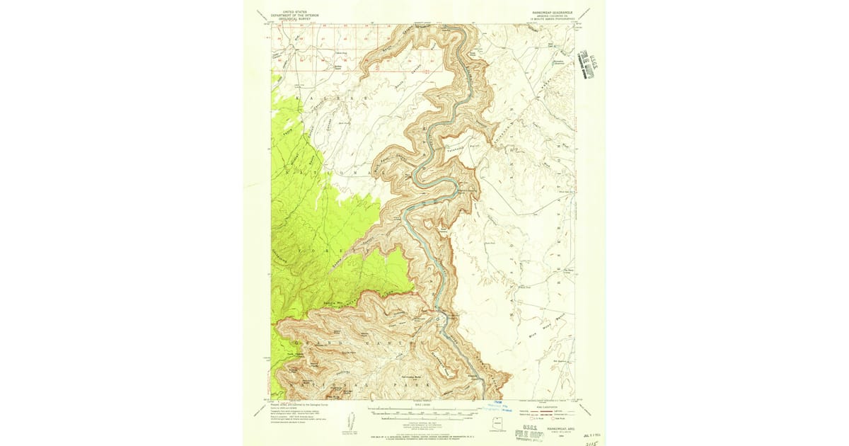 1954 Map of Nankoweap, Coconino County, AZ — High-Res | Pastmaps