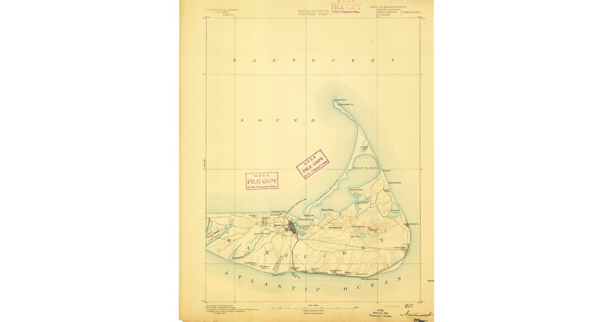 1893 Map of Nantucket, Nantucket County, MA — High-Res | Pastmaps