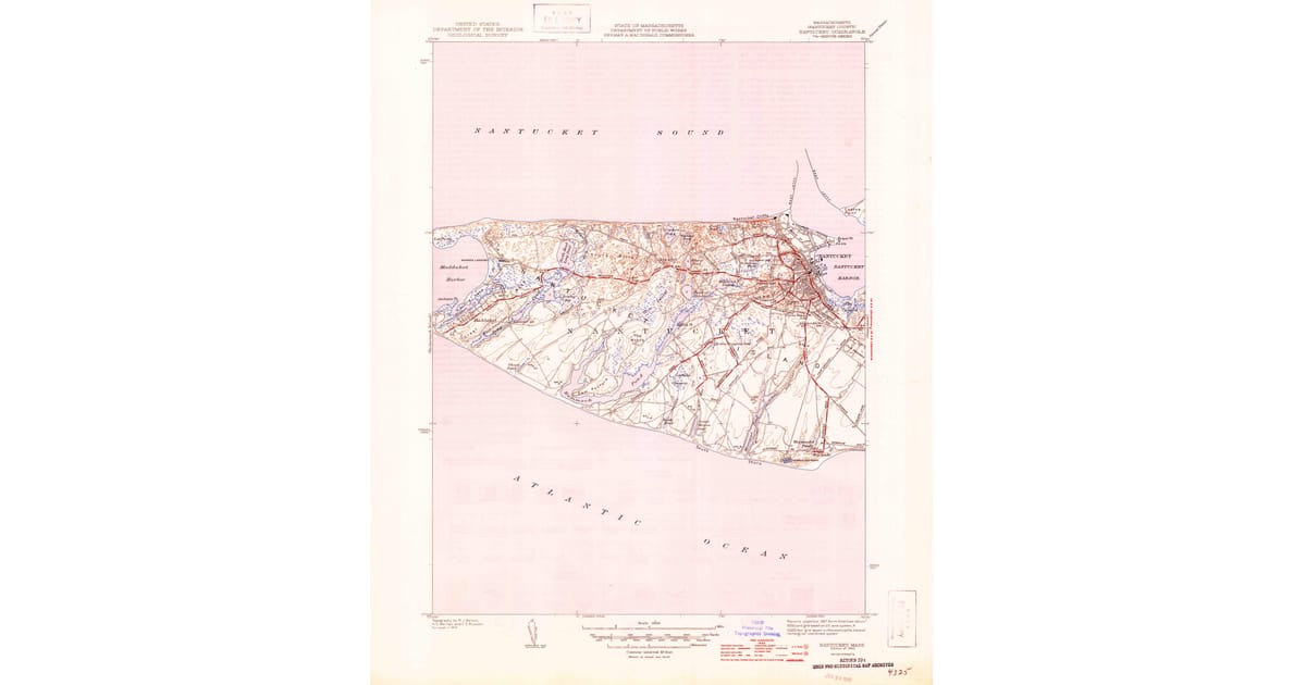 1945 Map of Nantucket, Nantucket County, MA — High-Res | Pastmaps