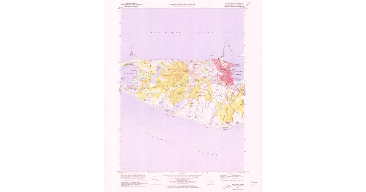 1972 Map of Nantucket, Nantucket County, MA — High-Res | Pastmaps